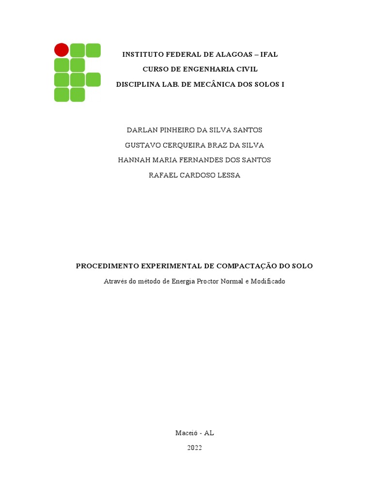 Ensaio de Compactação Proctor Normal e Modificado | PDF | Ciências e ...