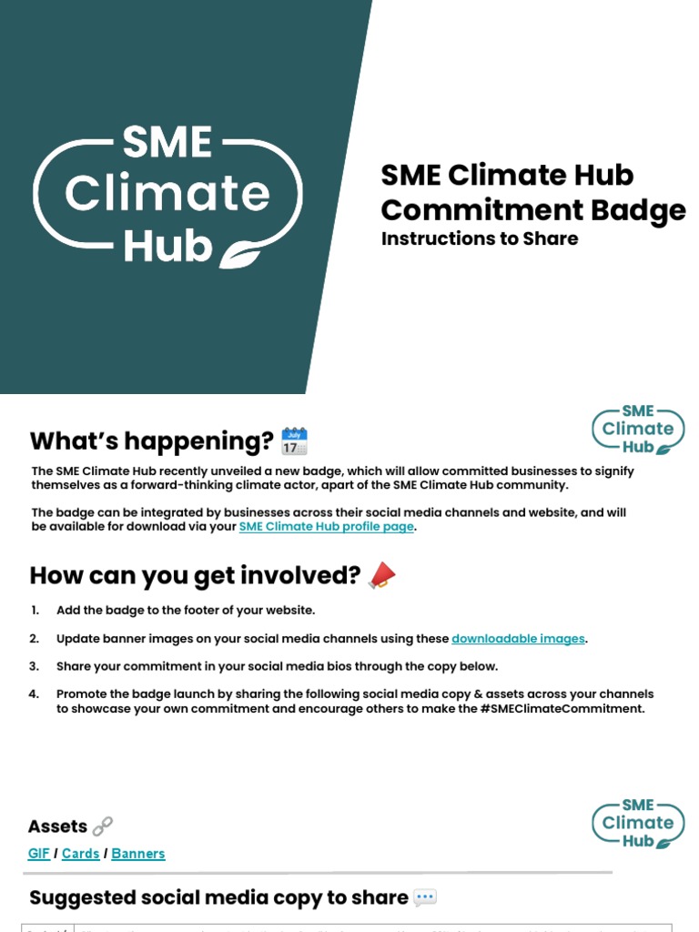 SME Climate Hub Badge Instructions | PDF