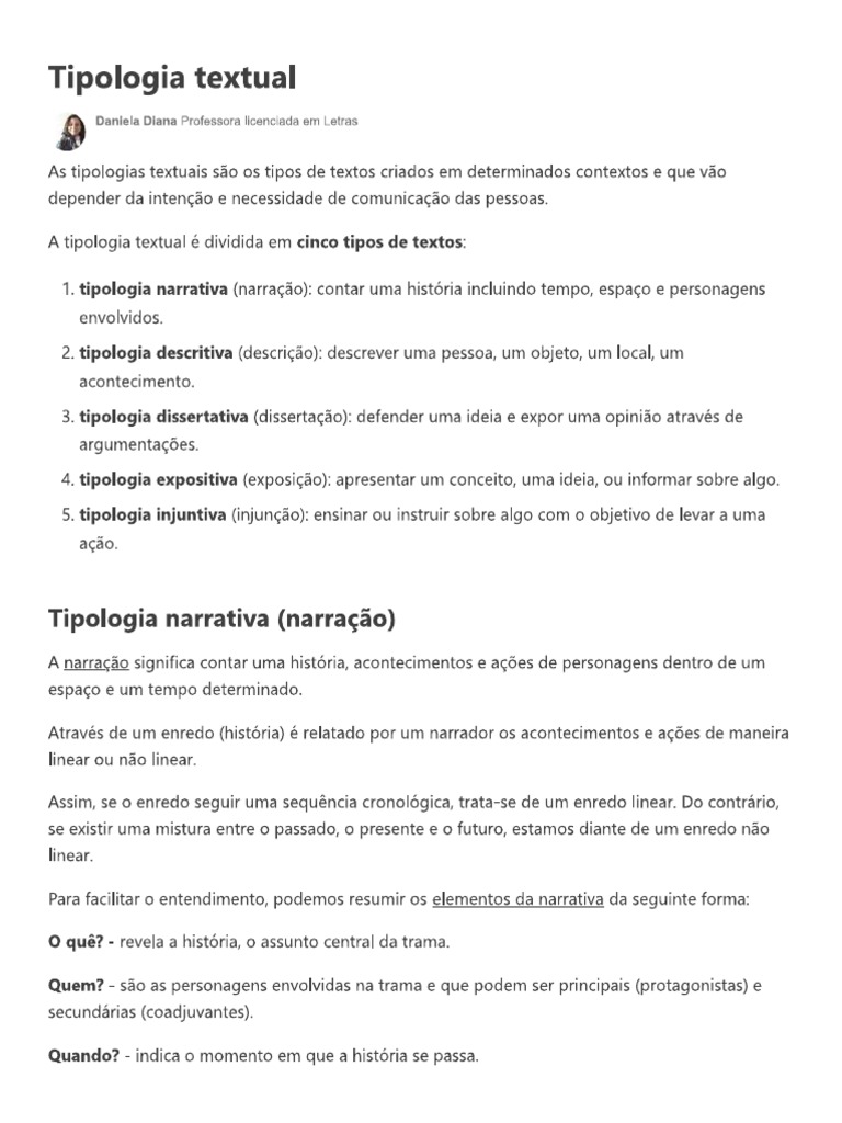 Tipologia Textual - Os Diferentes Tipos Textuais (Com Exemplos) - Toda ...