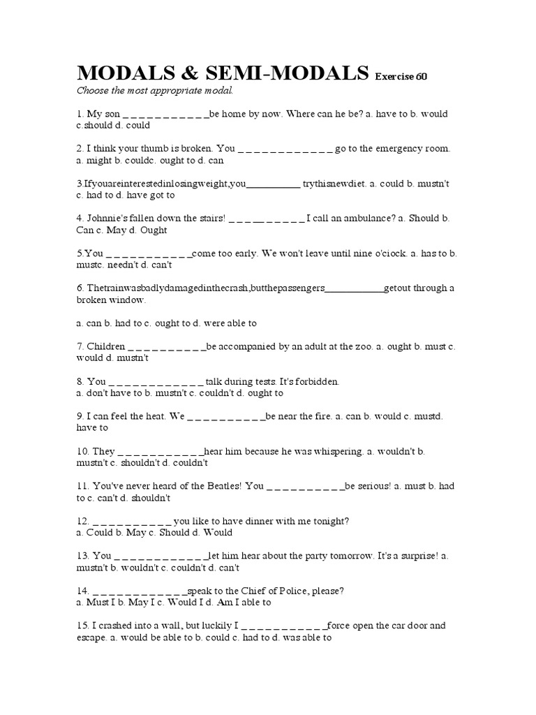 MODALS 1 Bach inglés | PDF