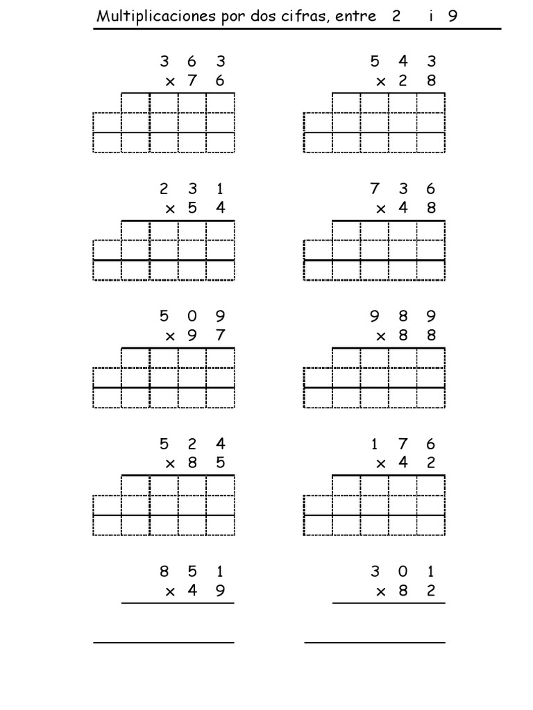 Multiplicaciones Por Dos Cifras | PDF