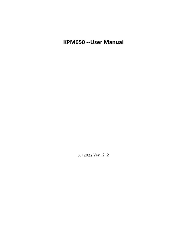 KPM650 User Manual V2.2 | PDF | Ip Address | Computer Network