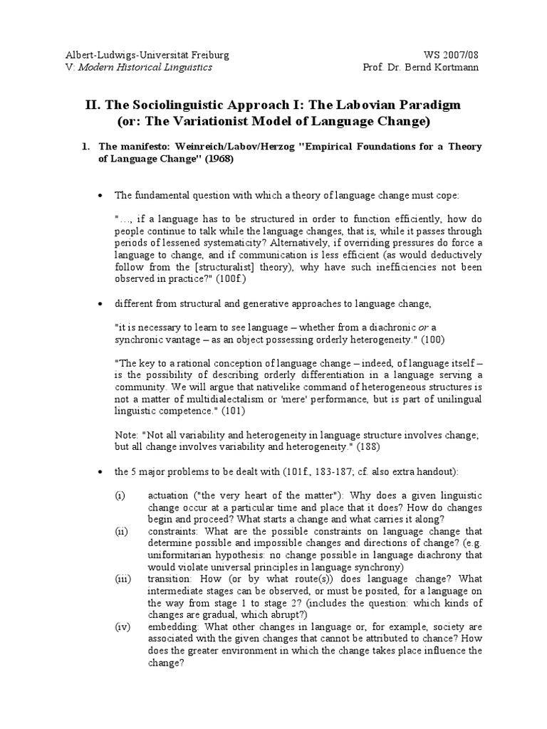 Labovian Paradigm in Sociolinguistics | PDF