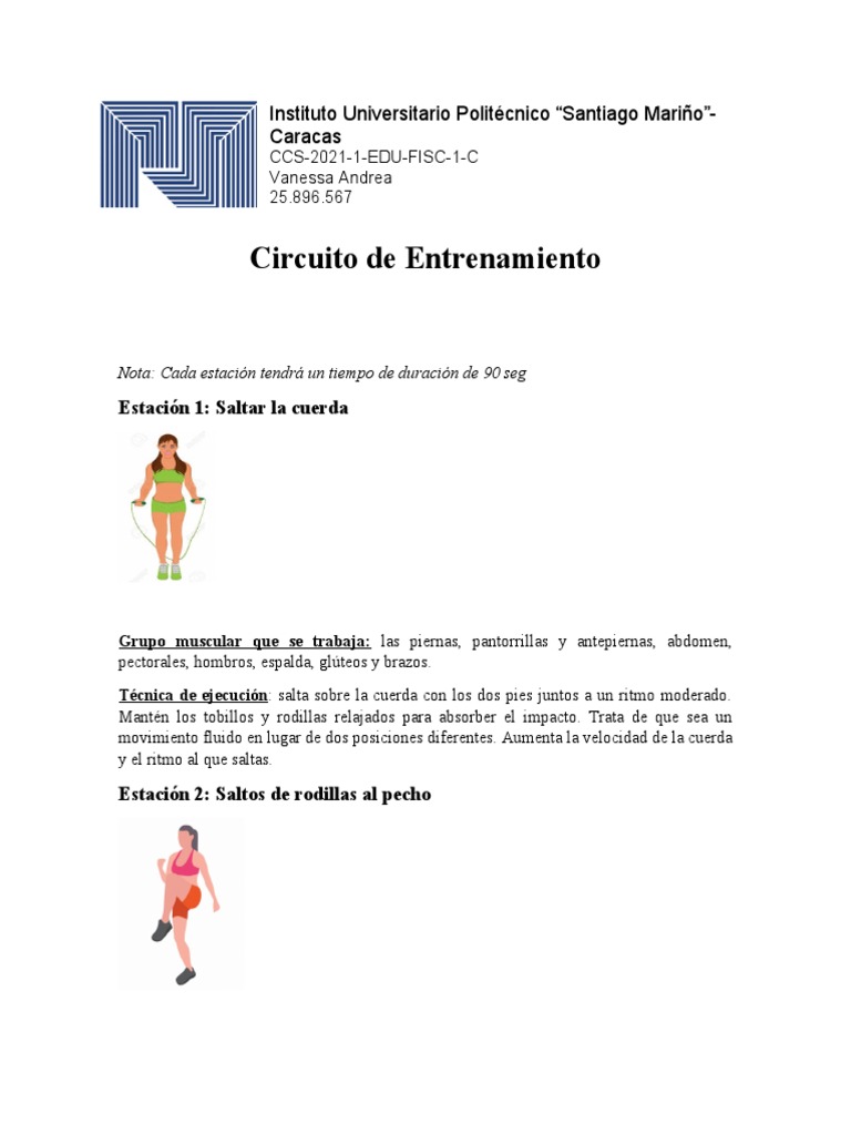 Circuito de Entrenamiento Completo | PDF | Corriendo | Entrenamiento de circuito