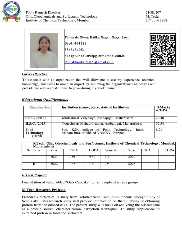Pooja CV | PDF