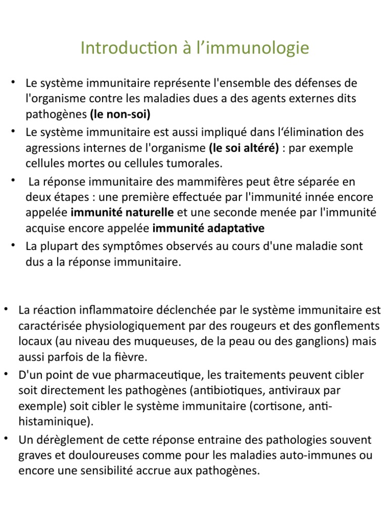 Immuno 1 | PDF | Système immunitaire | Globule blanc