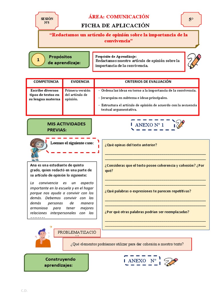5° Ficha de Aplicación-Sesión5-Sem.3-Exp.1-Comu | PDF | Cognición | Ciencia cognitiva