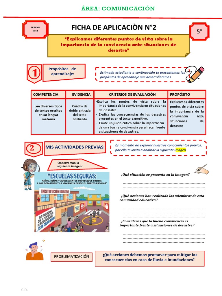 5° FICHA DE APLICACIÓN-SESIÓN2-SEM.1-EXP.1-COMU (4) (Reparado) | PDF