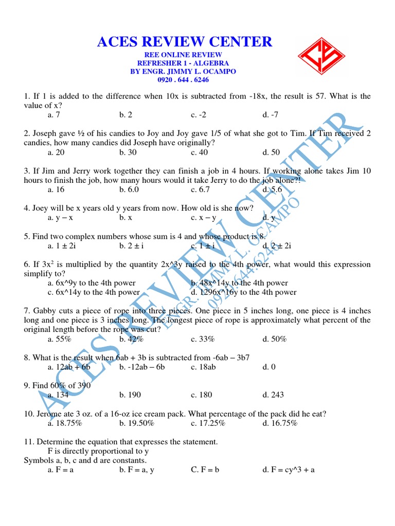 Ref 1 Algebra Pdf