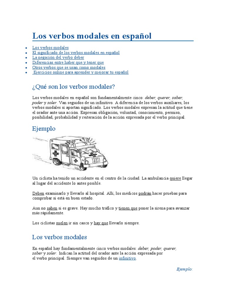 Los Verbos Modales en Español | PDF | Verbo | Sintaxis