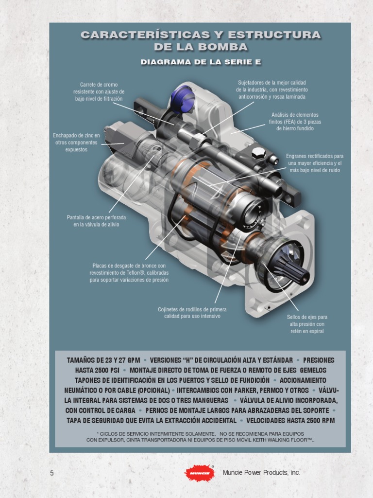 Características Y Estructura de La Bomba | PDF | Rodamiento (Mecánico) | Bomba