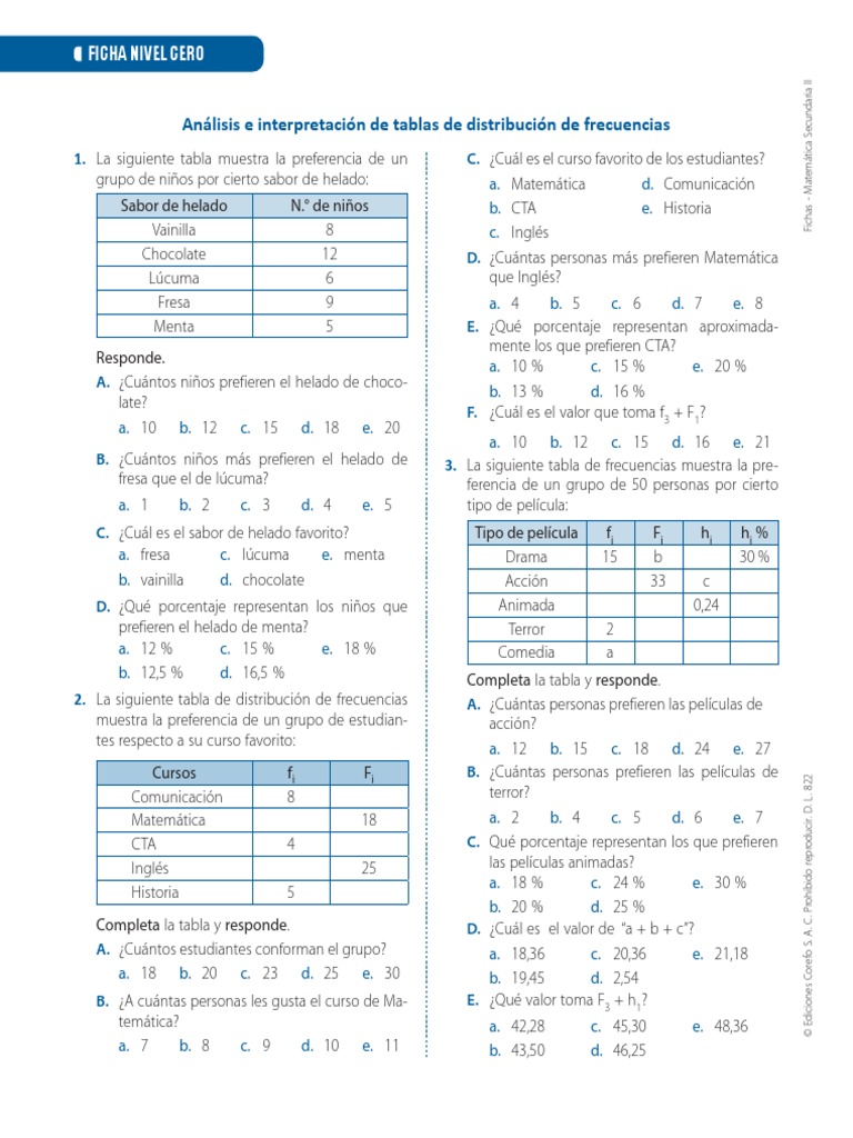 F0 Analisis e Interpretacion de Tablas de Distribucion de Frecuencias | PDF