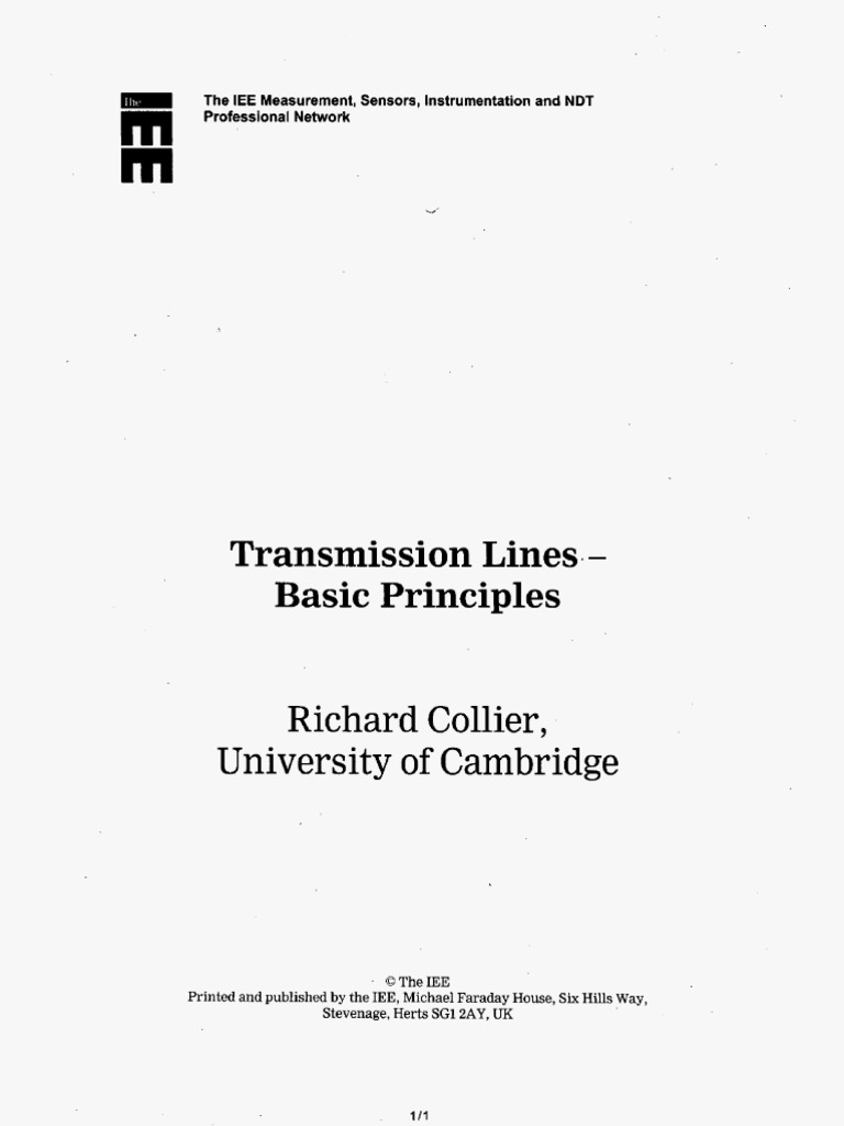 Transmission Lines-Basic Principles 01515900 | PDF | Transmission Line ...