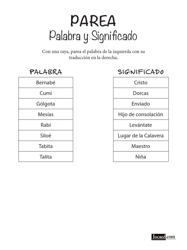 Palabra Significado Parea | PDF