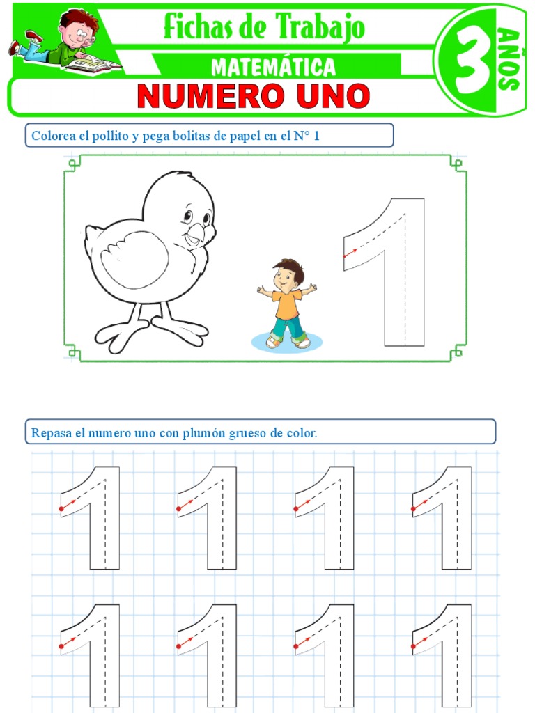 Numero Uno para Ninos de 3 Anos | PDF