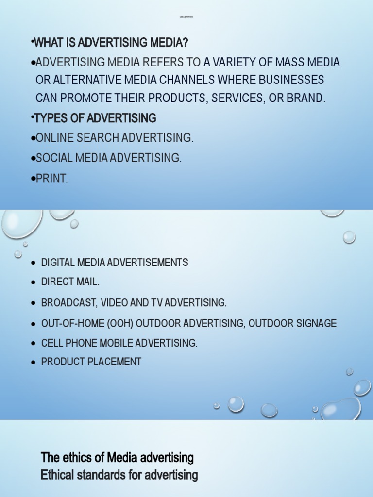 An In-Depth Look at Media Advertising Channels, Ethics and the ...