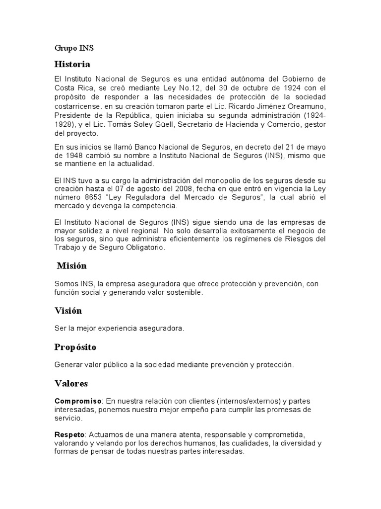 La historia y los servicios del Grupo INS, la empresa aseguradora líder ...