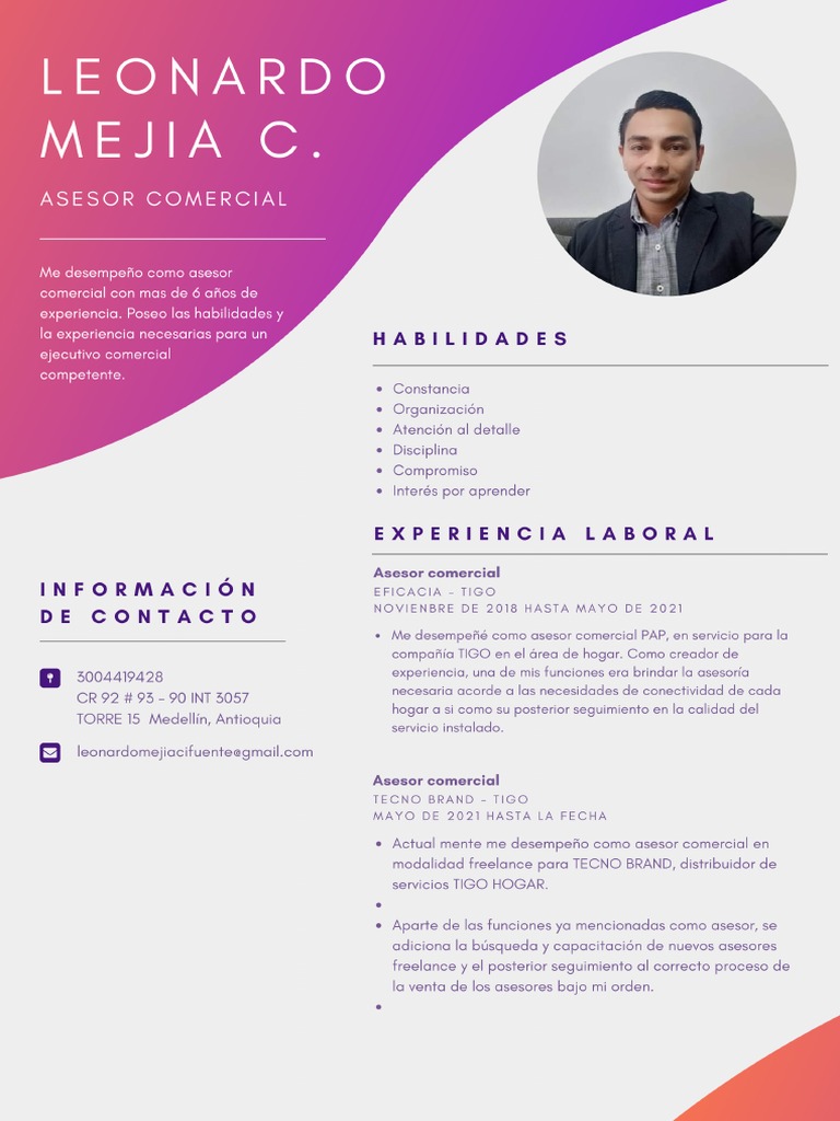 Curriculum Leonardo Mejia C. | PDF