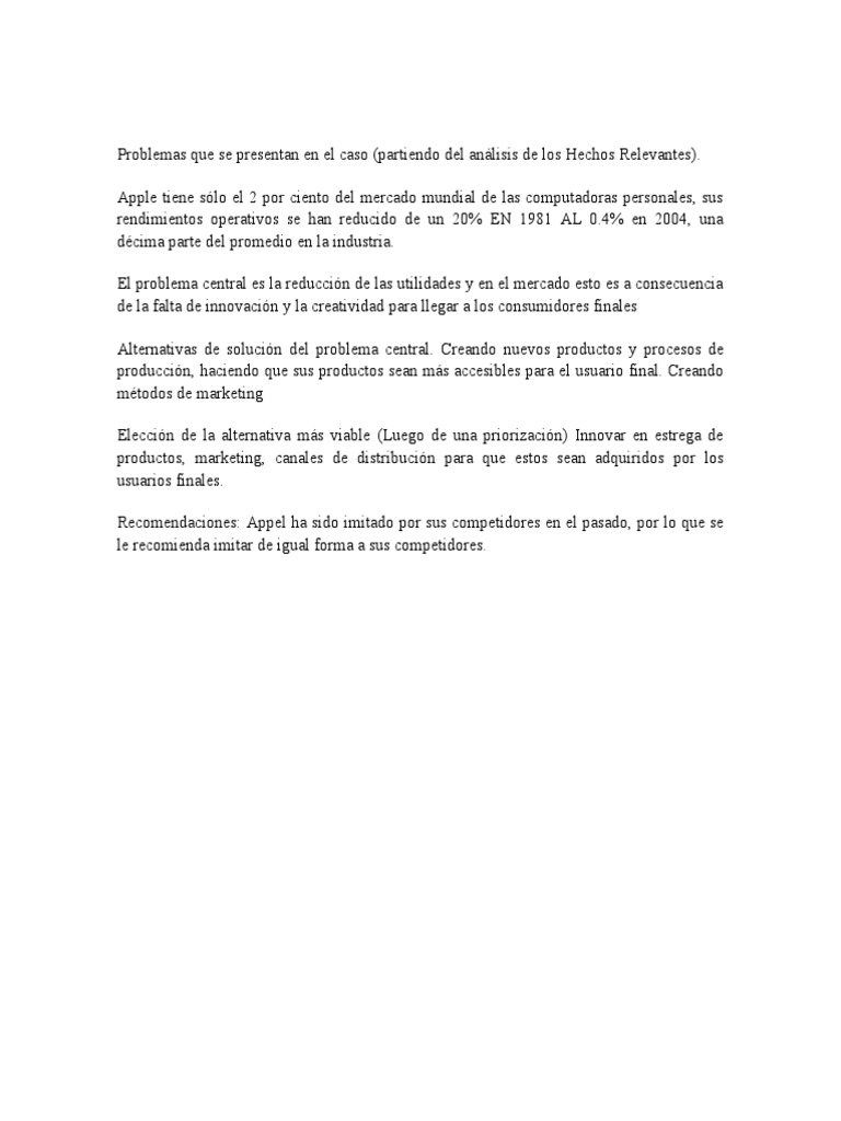 Unidad 2. Actividad 2. Estudio de Caso La Creatividad en Apple. | PDF