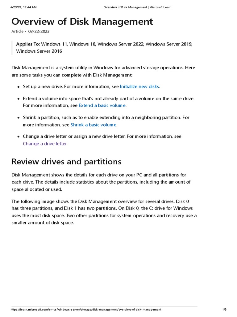 Windows Disk Management Guide | PDF | Hard Disk Drive | Microsoft Windows