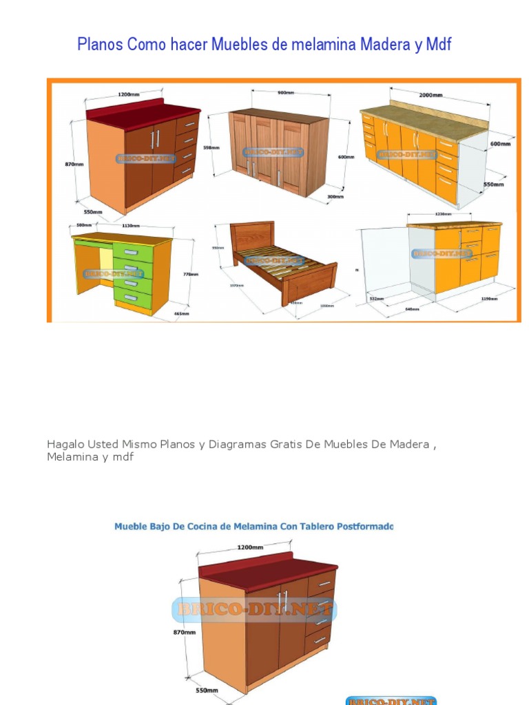 Planos Muebles de Melamina | PDF