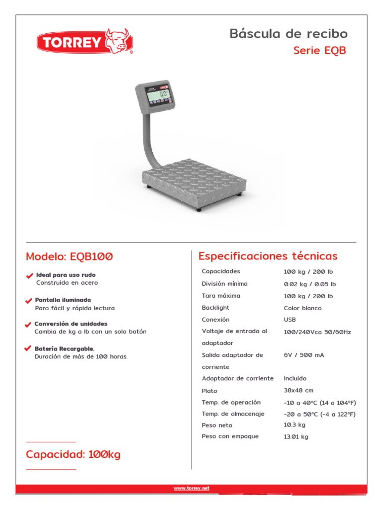 Báscula de Recibo: Serie EQB | PDF