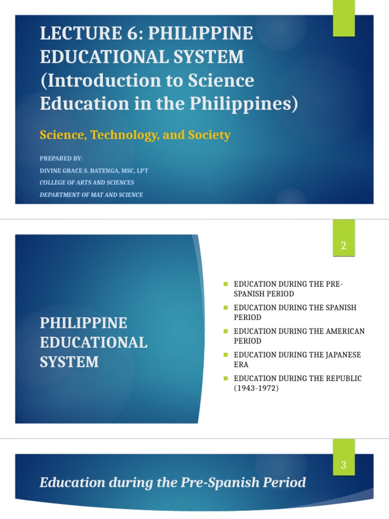 STS Lecture 6 Science Education in The Philippines | PDF | Science Education | Science