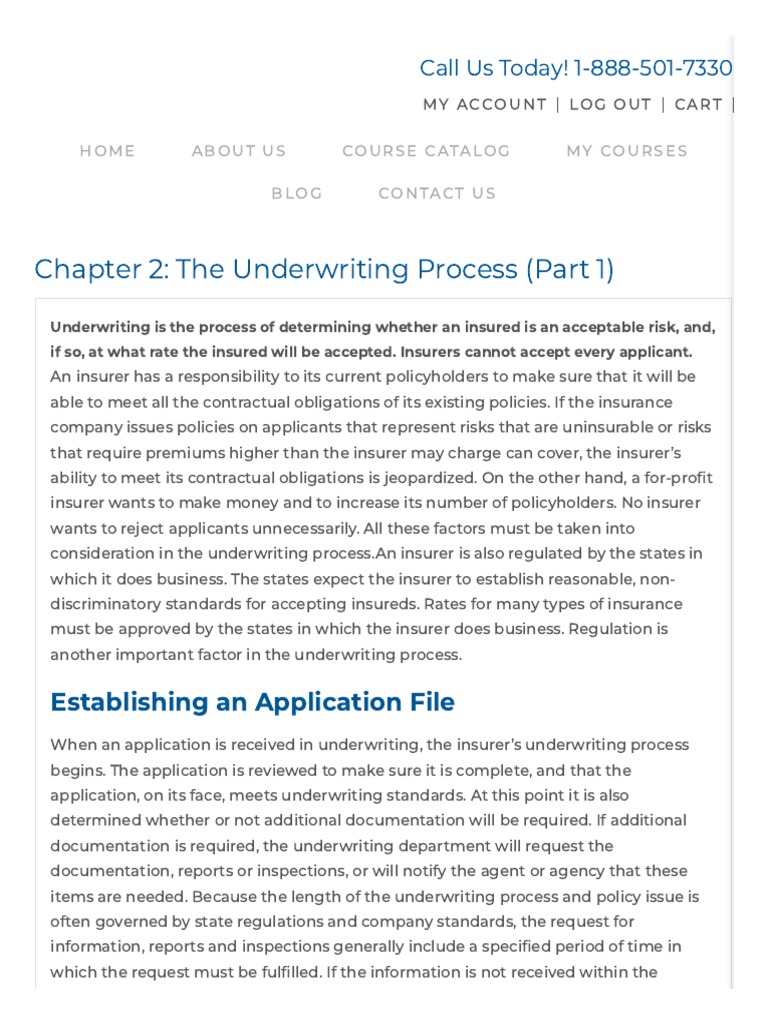Chapter 2 - The Underwriting Process (Part 1) | PDF