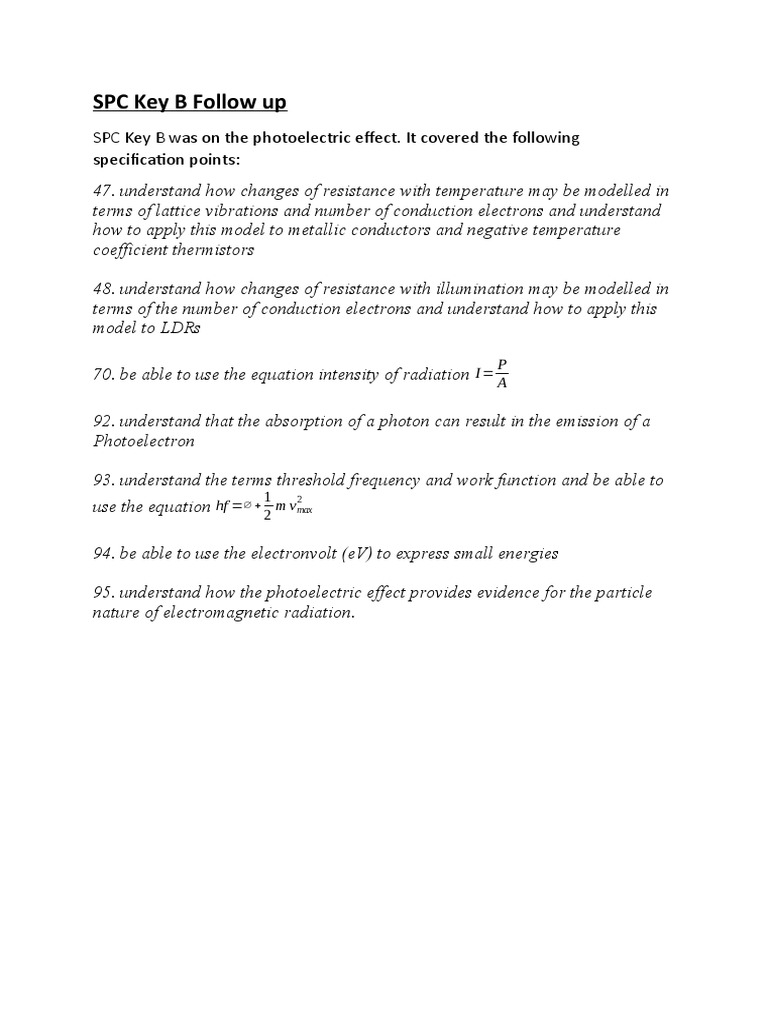 SPC Key B Follow Up | PDF | Science & Mathematics