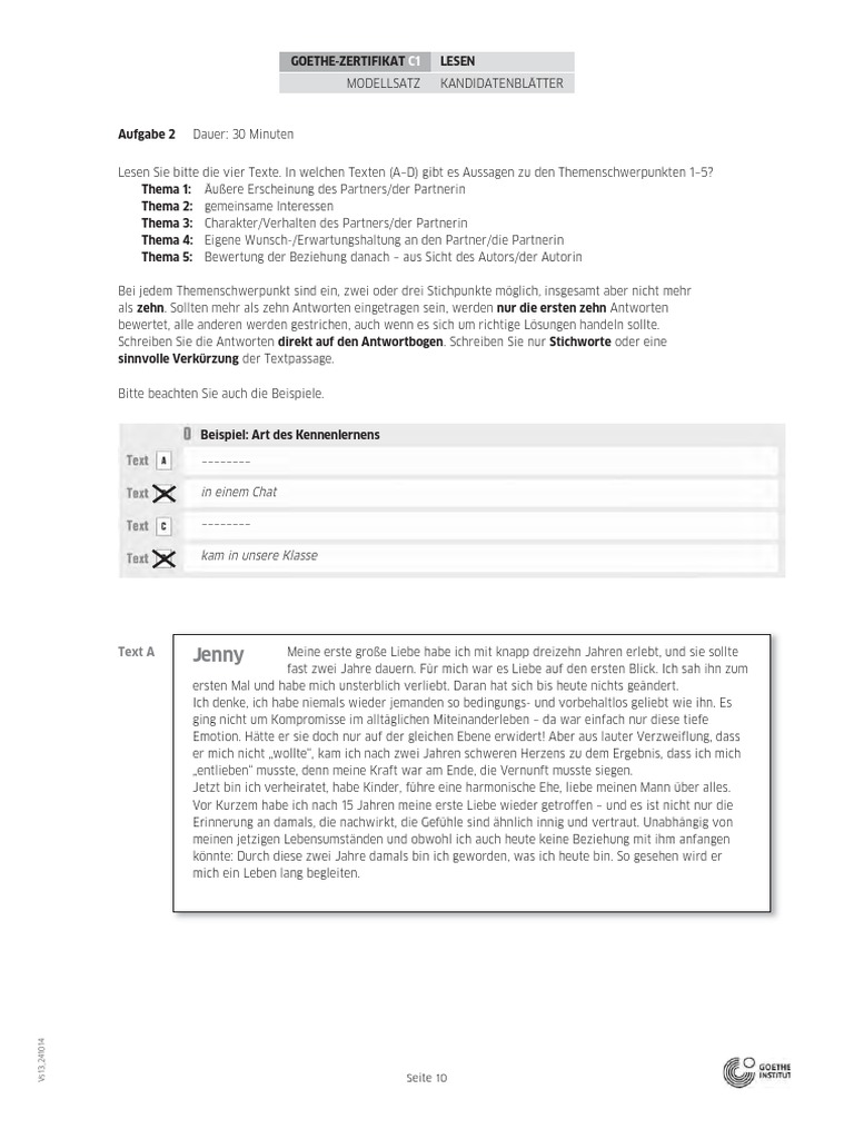 Lesen 2 c1 - Modellsatz | PDF