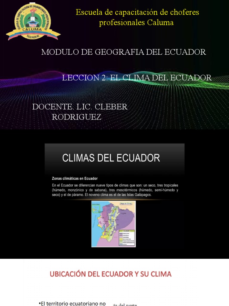 Clima del Ecuador: Lección 2 | PDF