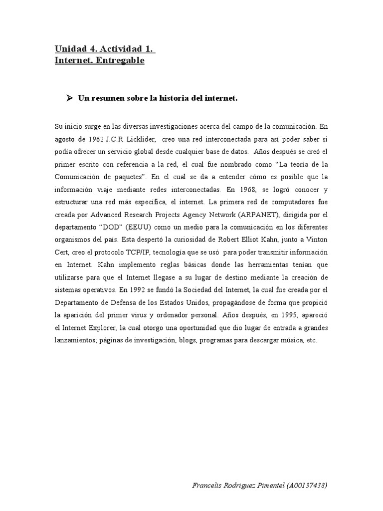 Unidad 4 Act 1 | PDF | Internet | Informática