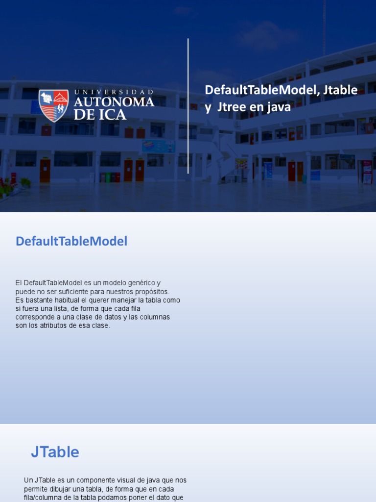 Modelo DefaultTableModel en Java | PDF