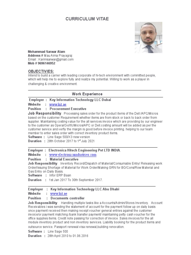 Sarwar Alam Resume. | PDF | Invoice | Inventory