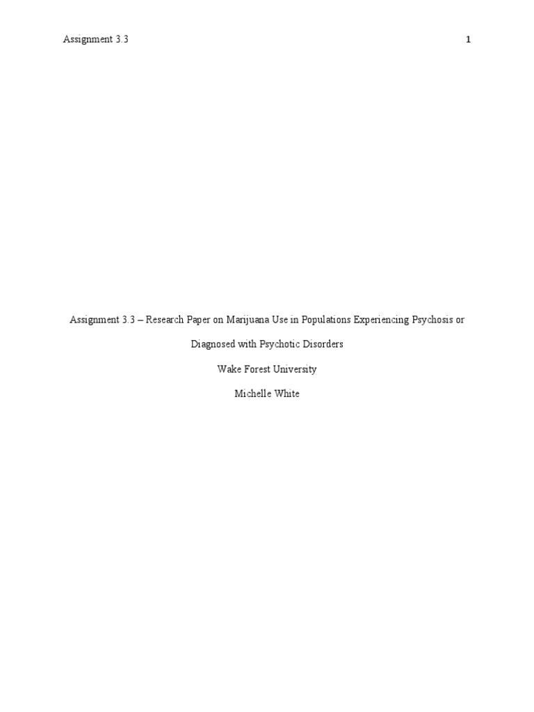 Cns 765 Assignment 3 | Download Free PDF | Psychosis | Mental Disorder