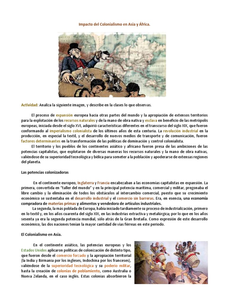 Impacto Del Colonialismo en Asia y África | PDF | Colonialismo | Europa