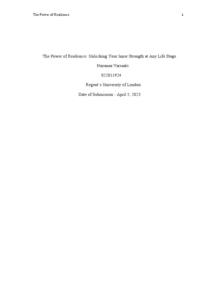 The Power of Resilience Explained | PDF | Self-Improvement | Wellness