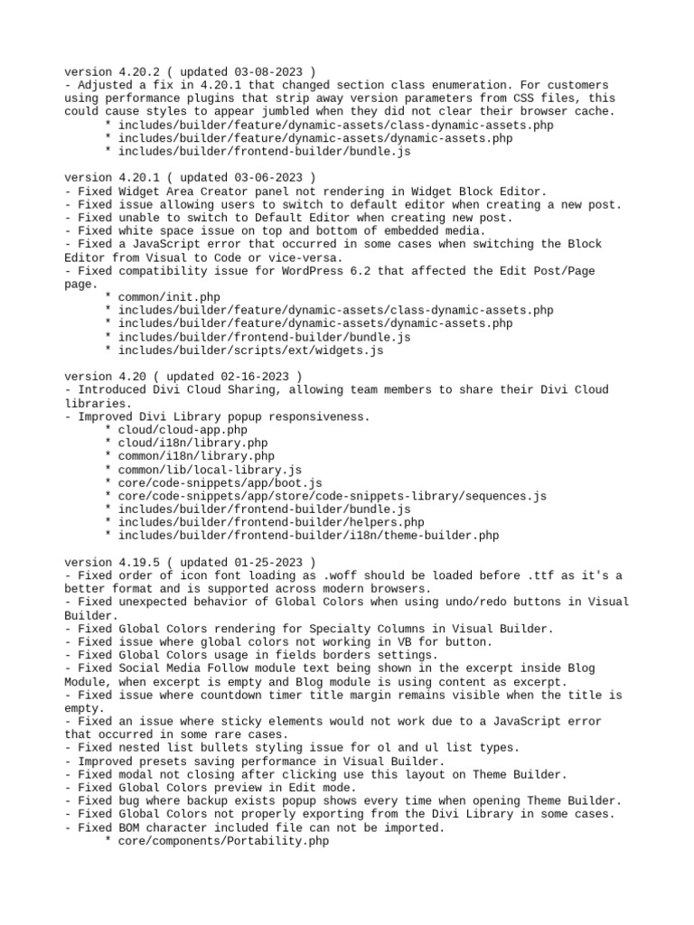Divi Builder v4.19 Changelog | PDF | Html Element | Php
