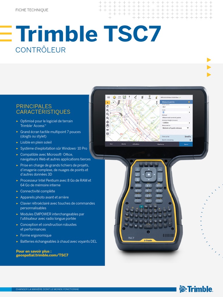 Datasheet - Trimble TSC7 Controller - French - Screen | PDF