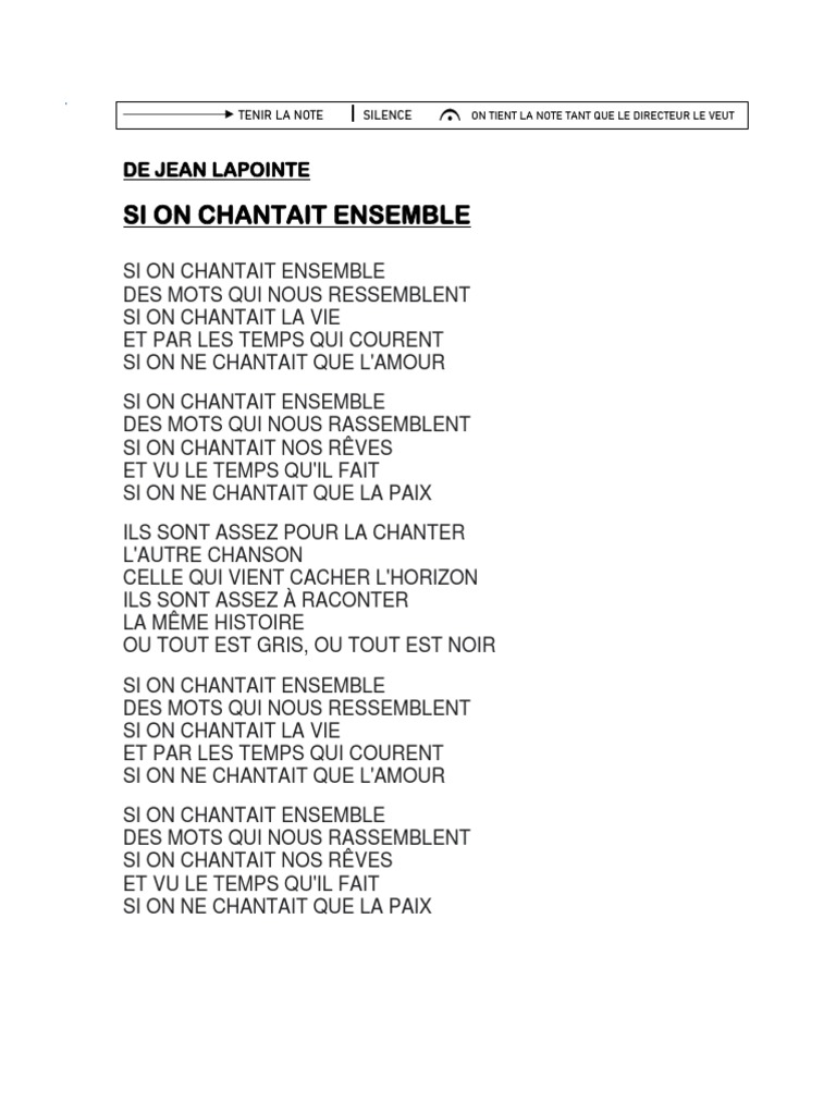 Si On Chantait Ensemble | PDF
