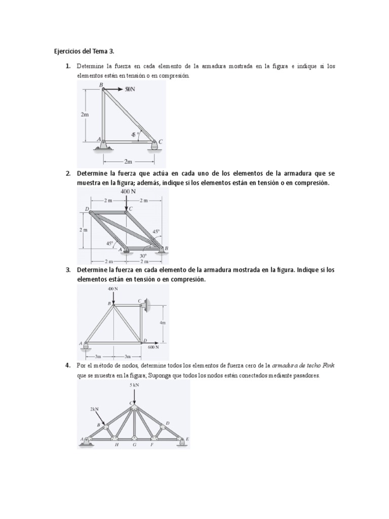 Ejercicios Del Tema 3 | PDF | Braguero
