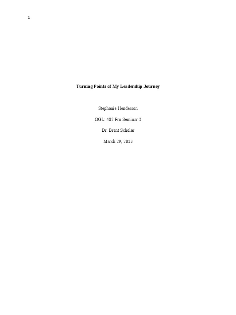 Key Turning Points in Leadership Journey | PDF | Leadership