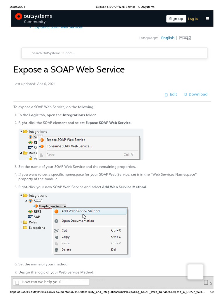 Expose A SOAP Web Service - OutSystems | PDF | Soap | Web Service Expose A SOAP Web Service - OutSystems | PDF | Soap | Web Service