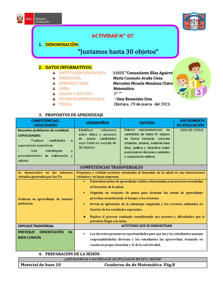 Matematica Juntamos Con 30 Objetos Segundo | PDF