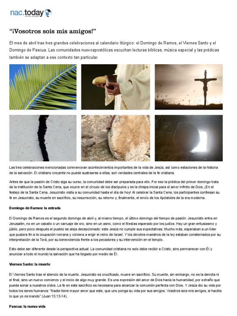 "¡Vosotros Sois Mis Amigos!" - Nac - Today | PDF | La resurrección de ...