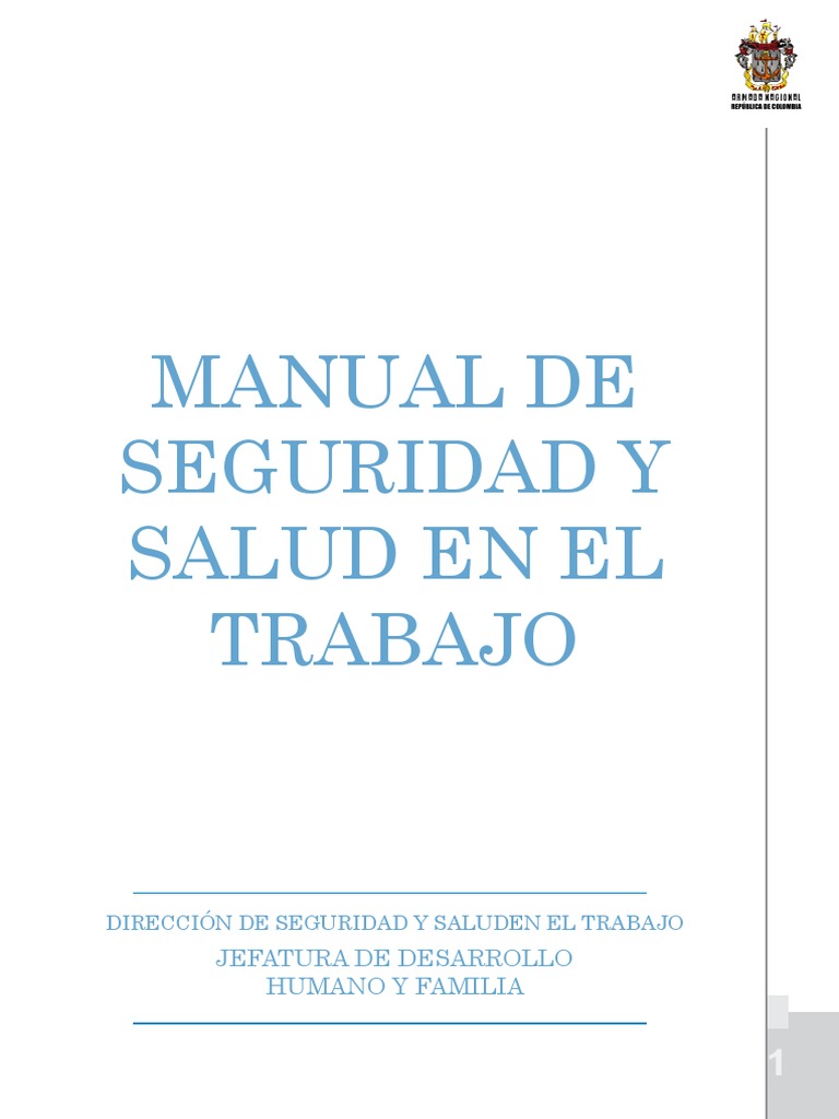 Manual de Seguridad Y Salud en El Trabajo | PDF | Seguridad y salud ...