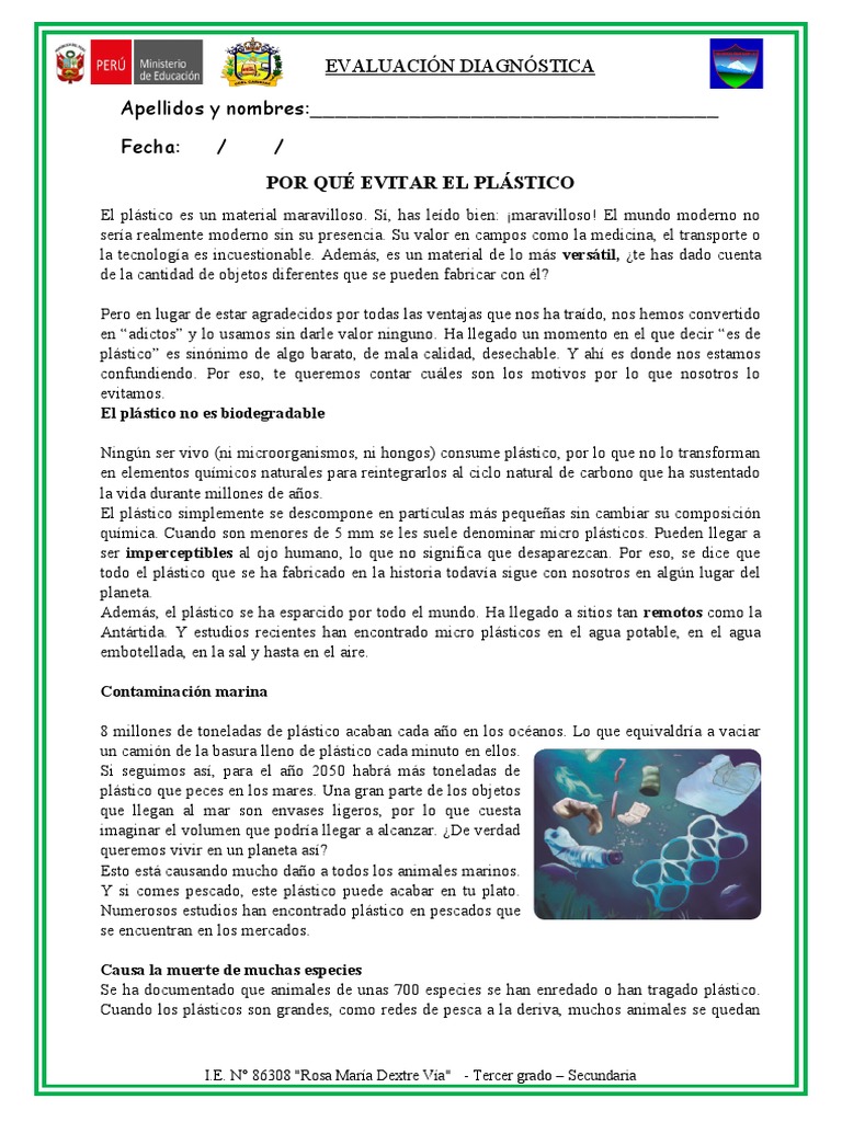 3° Sec. Comunicación | PDF | El plastico | Reciclaje