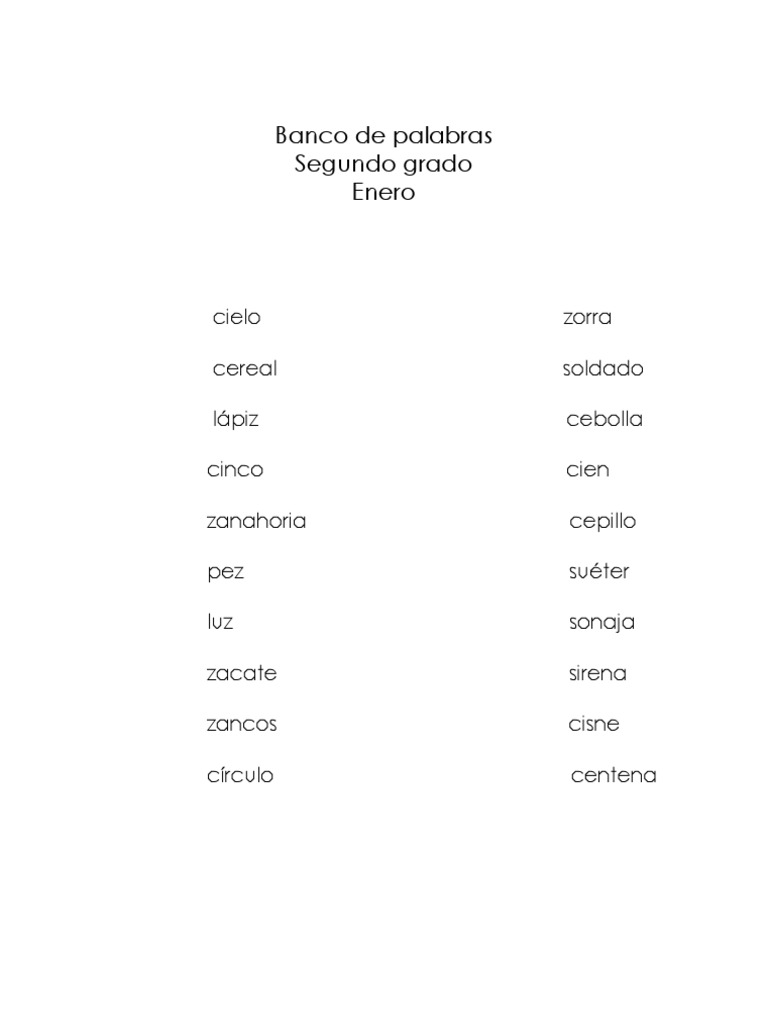 Banco de Palabras | PDF
