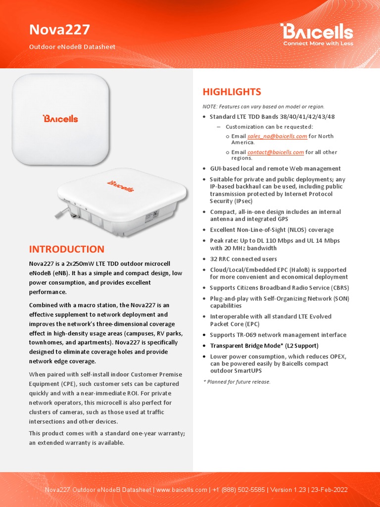 Nova 227 eNB | PDF