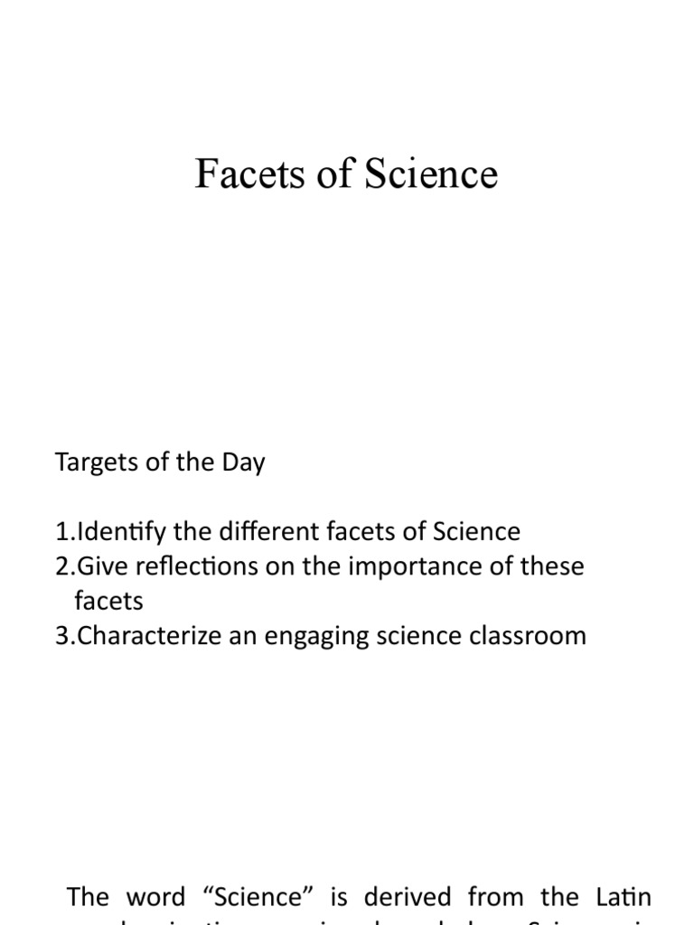 Facets of Science | PDF | Science | Knowledge